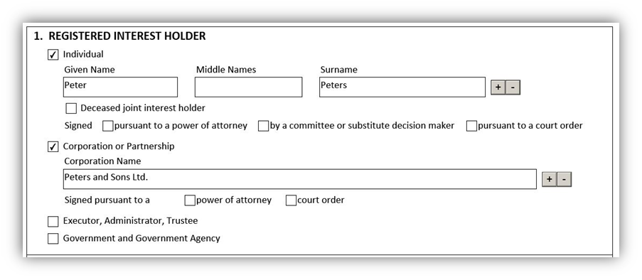 Signature pages – Teranet Manitoba - Land Titles